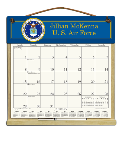 Large Personalized Air Force Holder - $29.75 : Kims Calendars, Made in ...